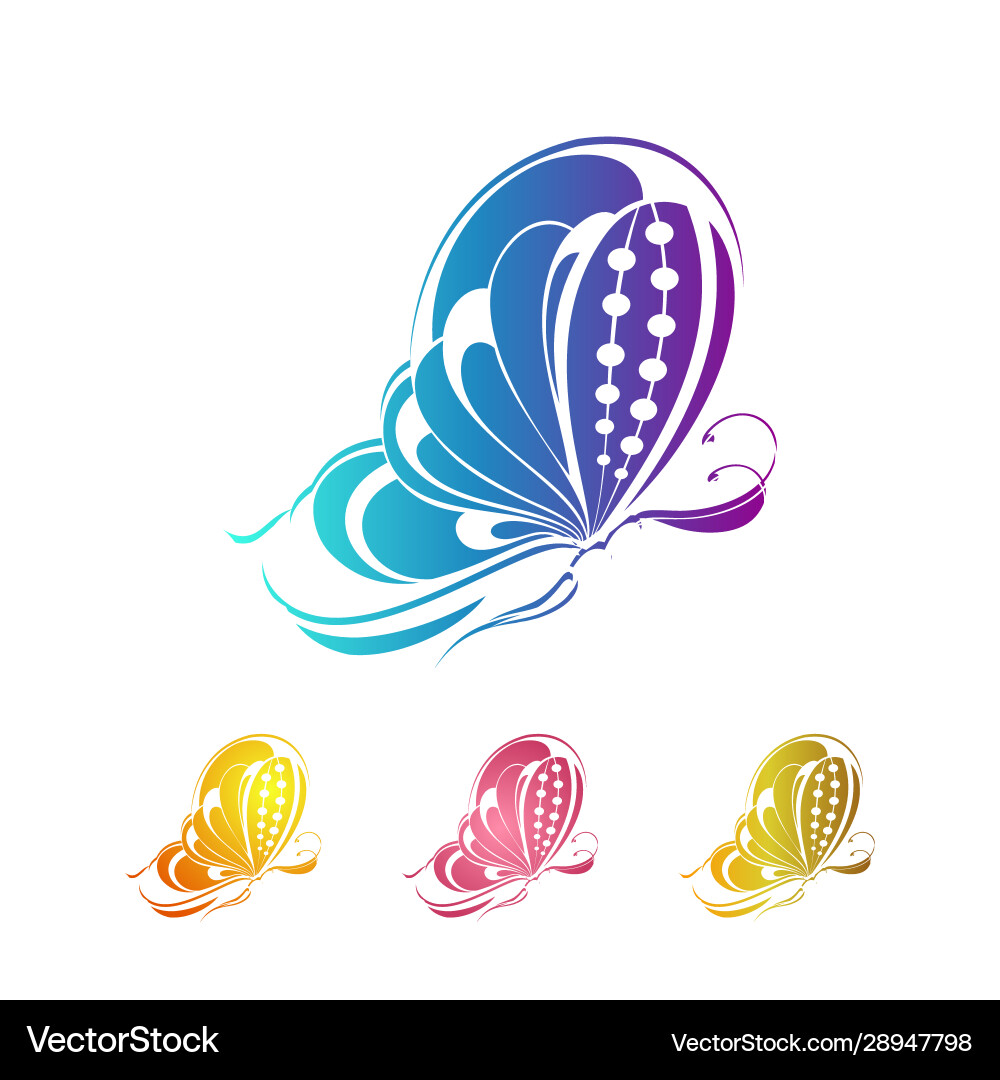 Butterfly colorful logo Royalty Free Vector Image
