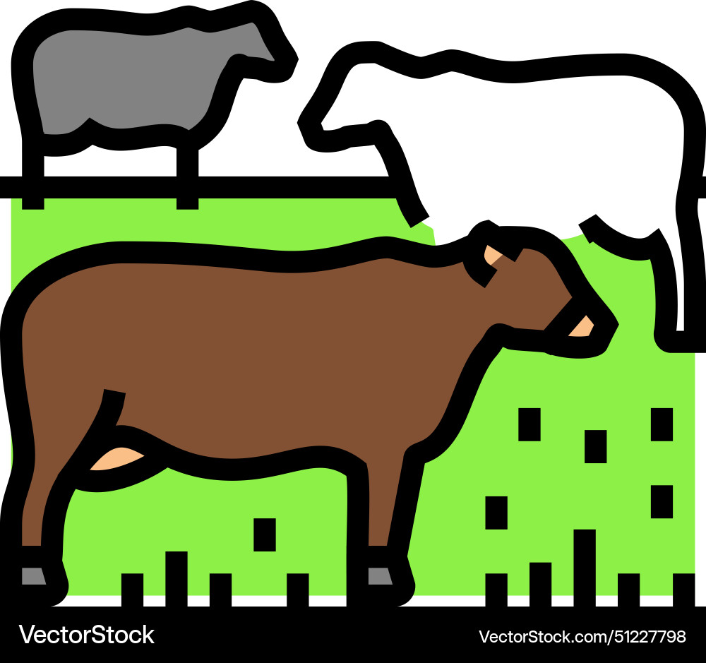 Cow farmer color icon Royalty Free Vector Image