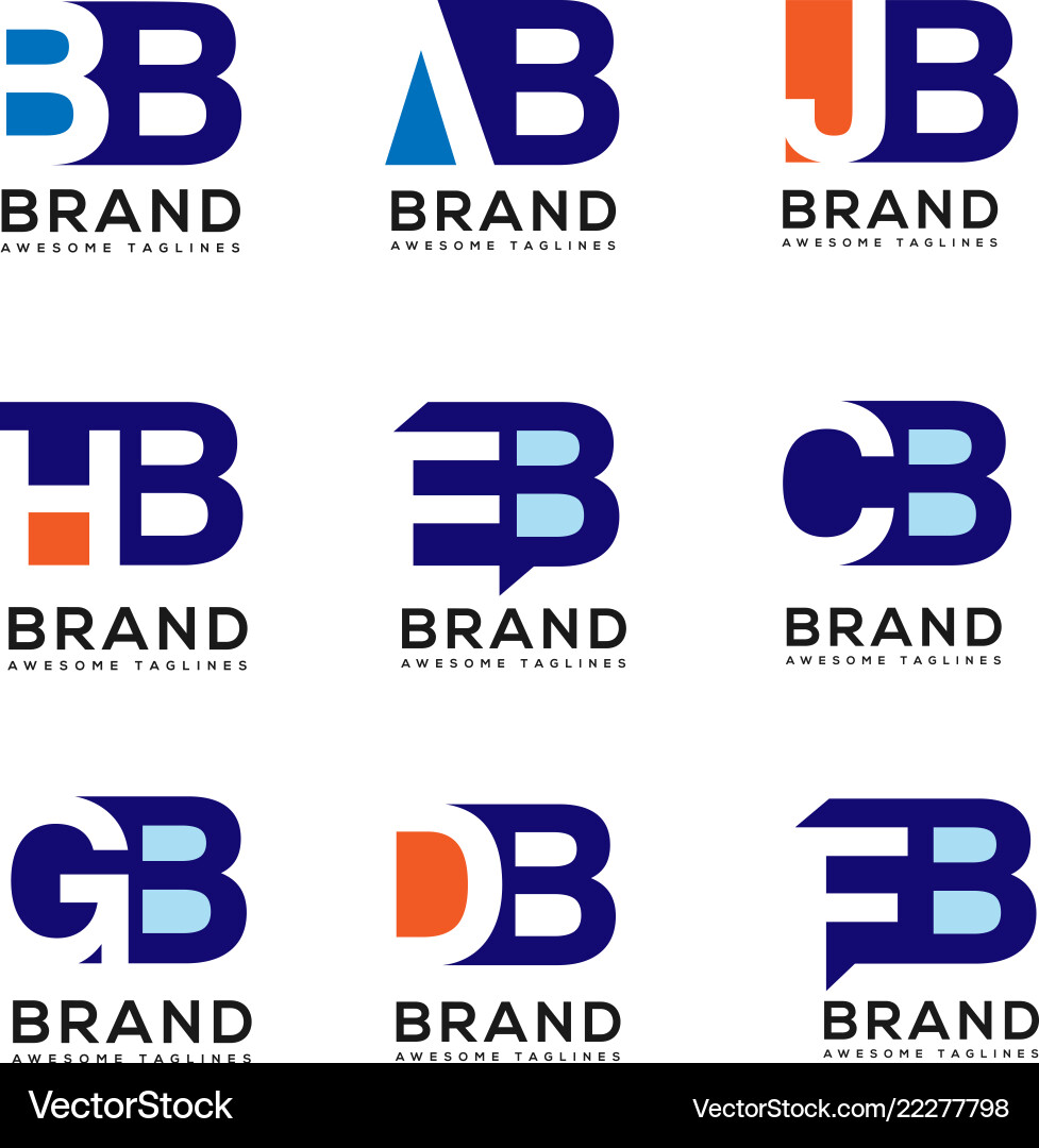 Creative letter combine logo design elements Vector Image