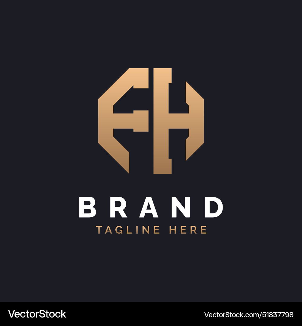 Fh logo design modern minimal elegant and luxury Vector Image