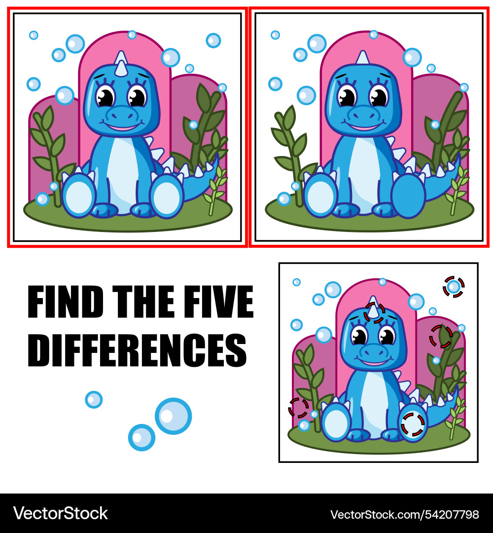 Find differences education game for children Vector Image