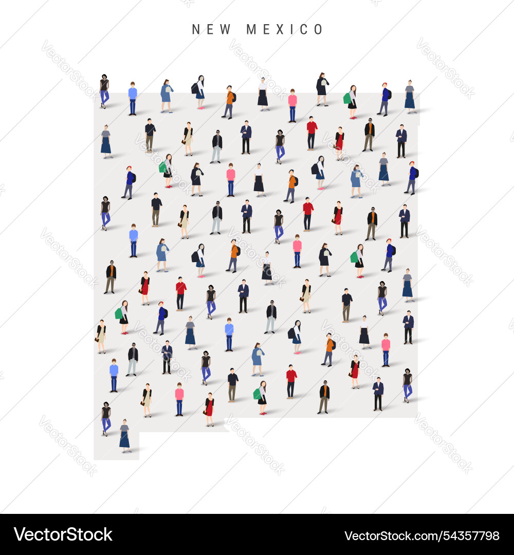 New mexico us state population map large group of Vector Image