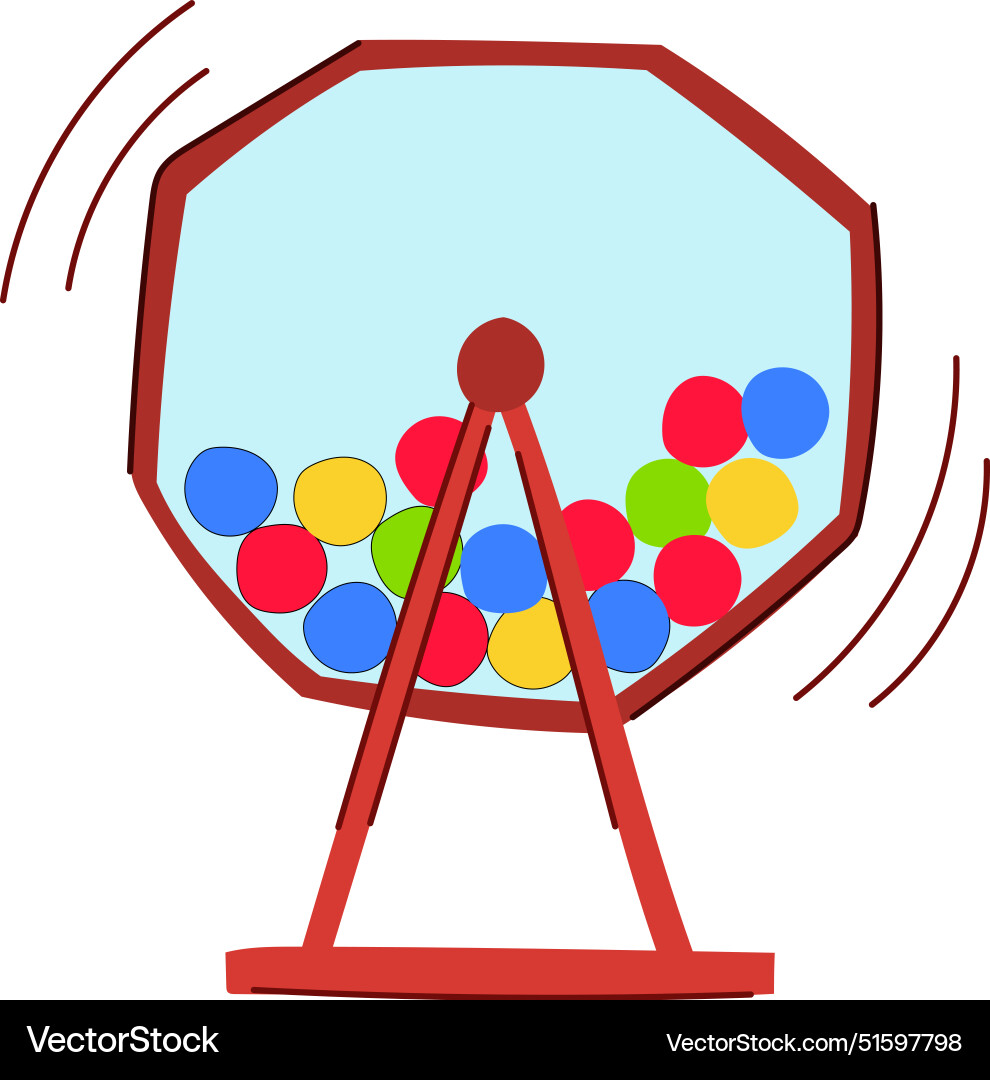 Raffle lotto ball machine cartoon Royalty Free Vector Image