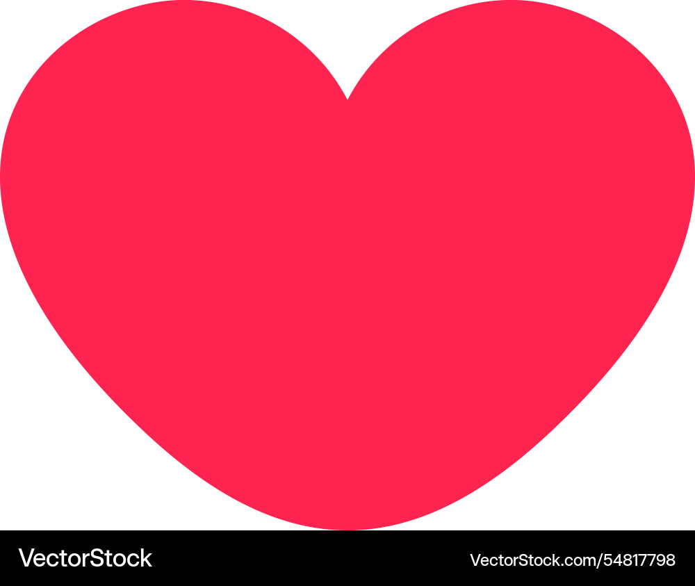 Simple red heart shape symbolizes love romance Vector Image
