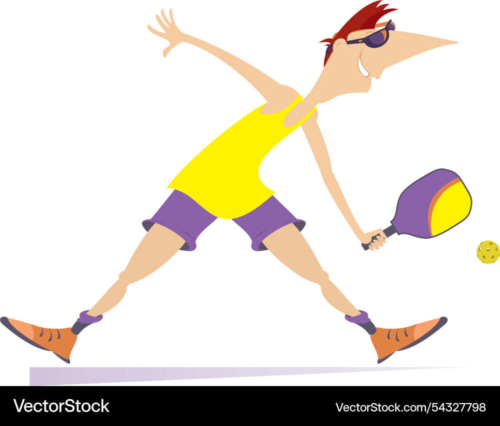 Smiling young man playing picklball Royalty Free Vector