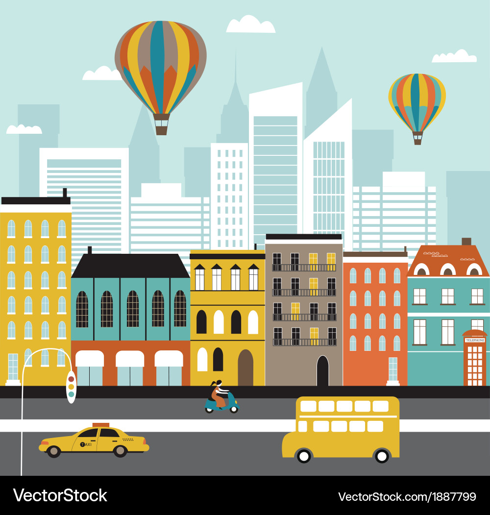 City street Royalty Free Vector Image - VectorStock