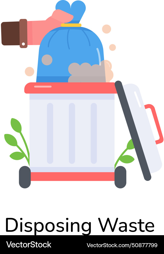 Disposing waste Royalty Free Vector Image - VectorStock