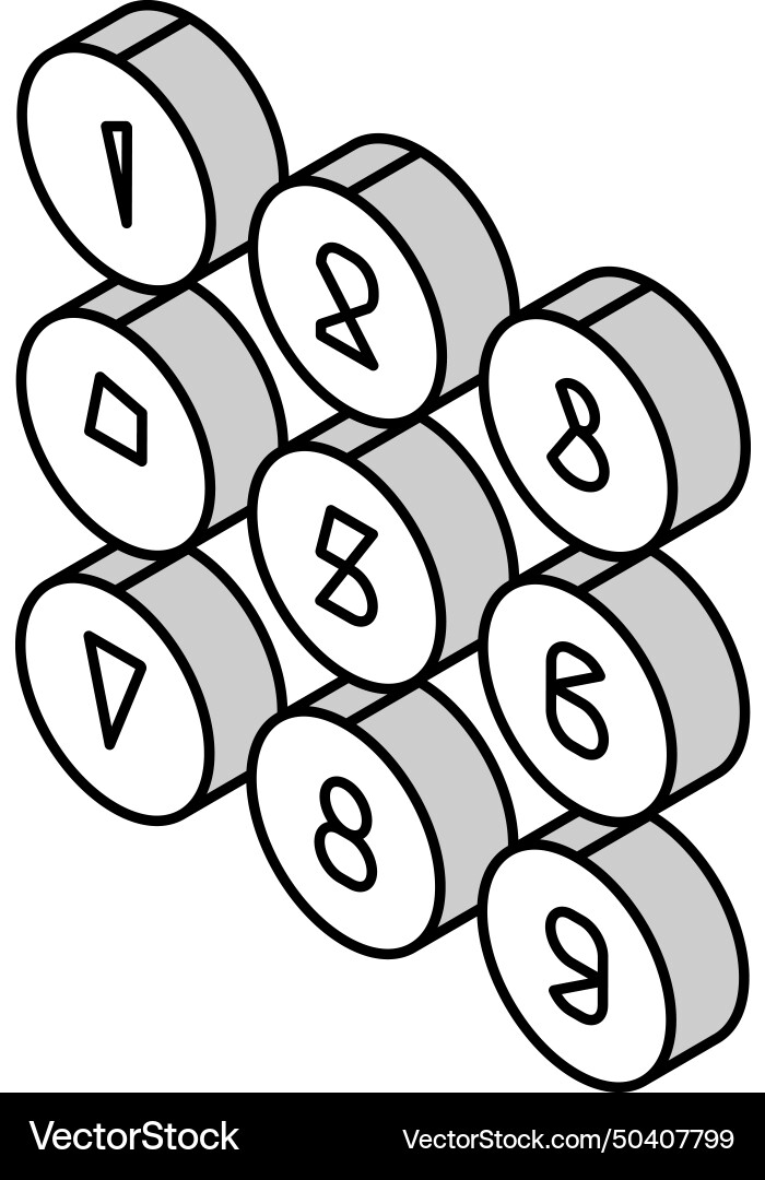 Numbers math science education isometric icon Vector Image