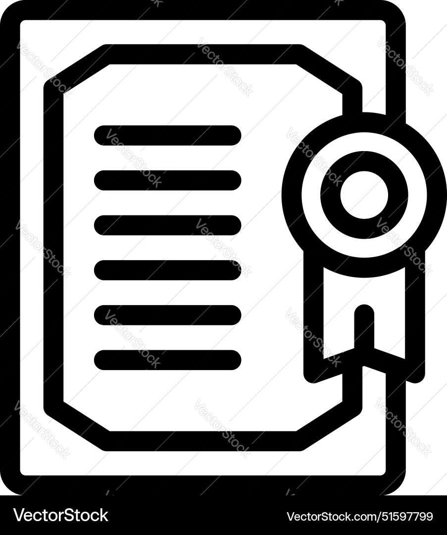 Official document with award ribbon stamp Vector Image