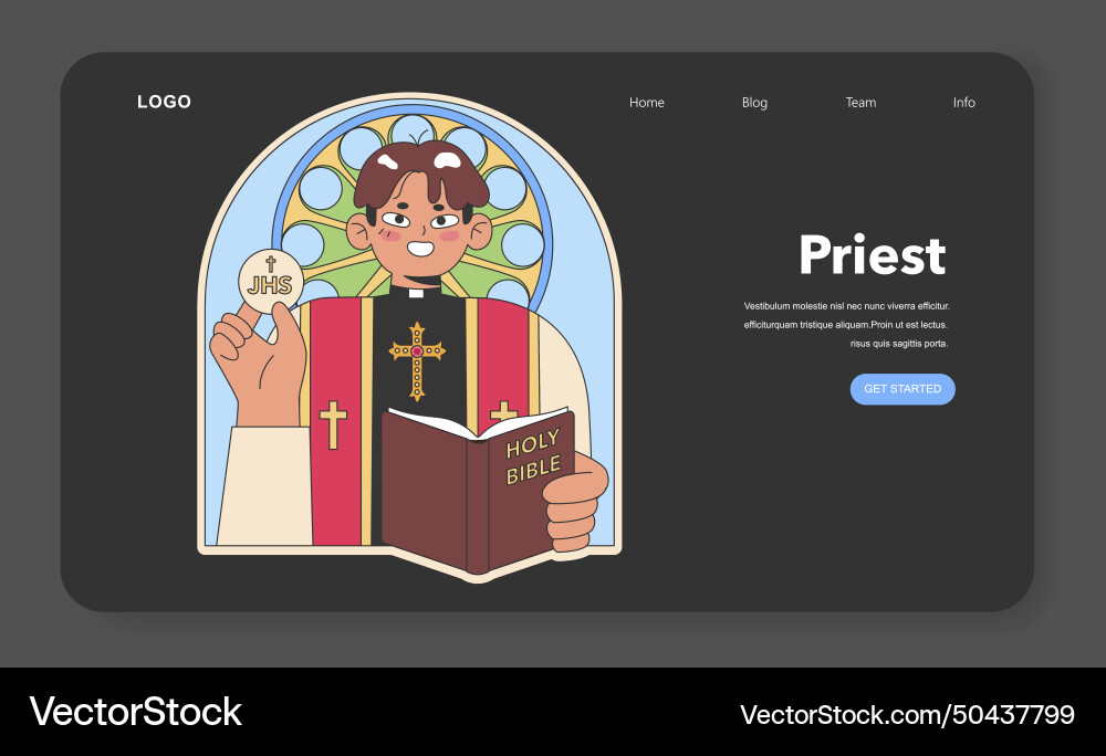 Priest in liturgical vestments holding Royalty Free Vector