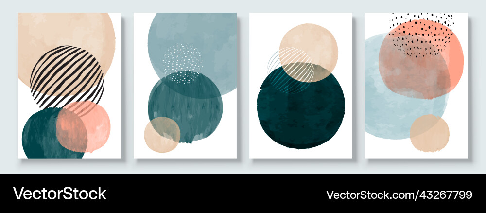 Set of abstract hand painted Royalty Free Vector Image