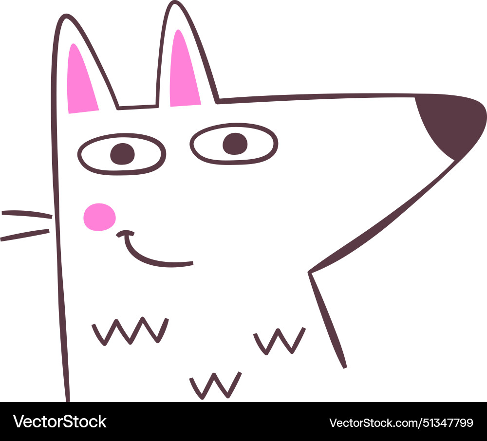 Wolf portrait outline Royalty Free Vector Image