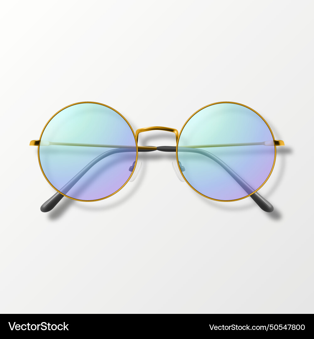 3d realistic purple round frame glasses Royalty Free Vector