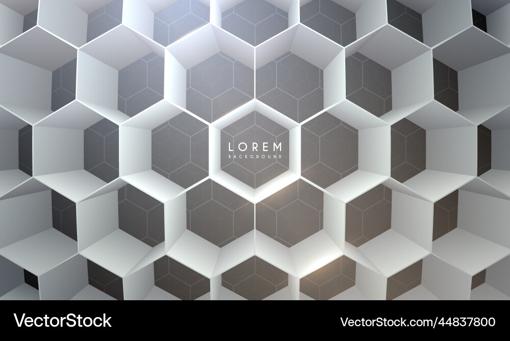Abstract white hexagonal background Royalty Free Vector