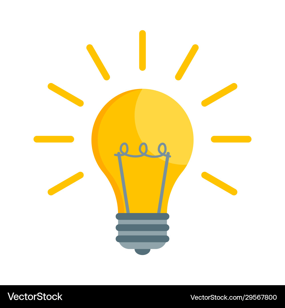 Bulb light icon isolated on white background Vector Image