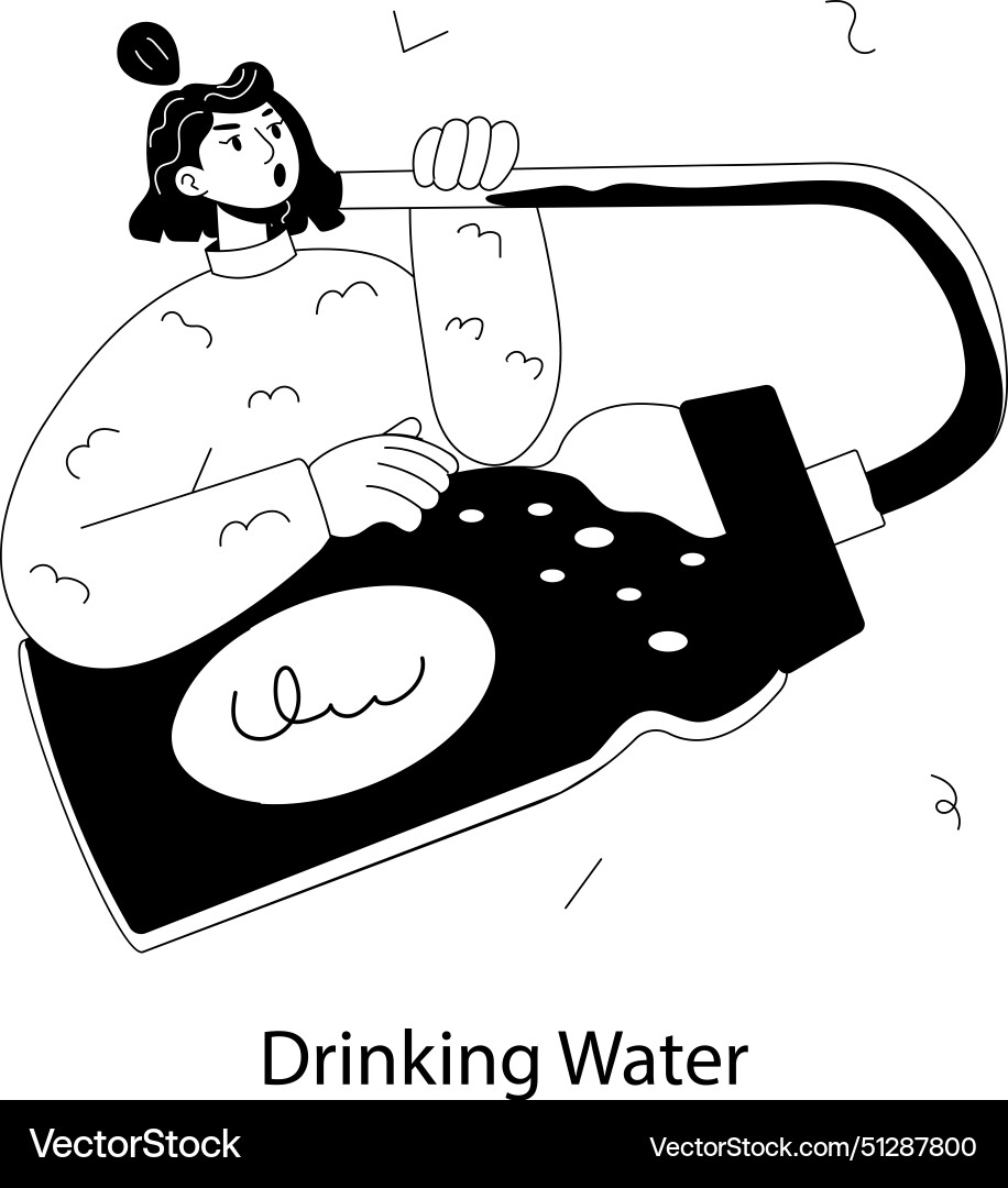 Drinking water Royalty Free Vector Image - VectorStock