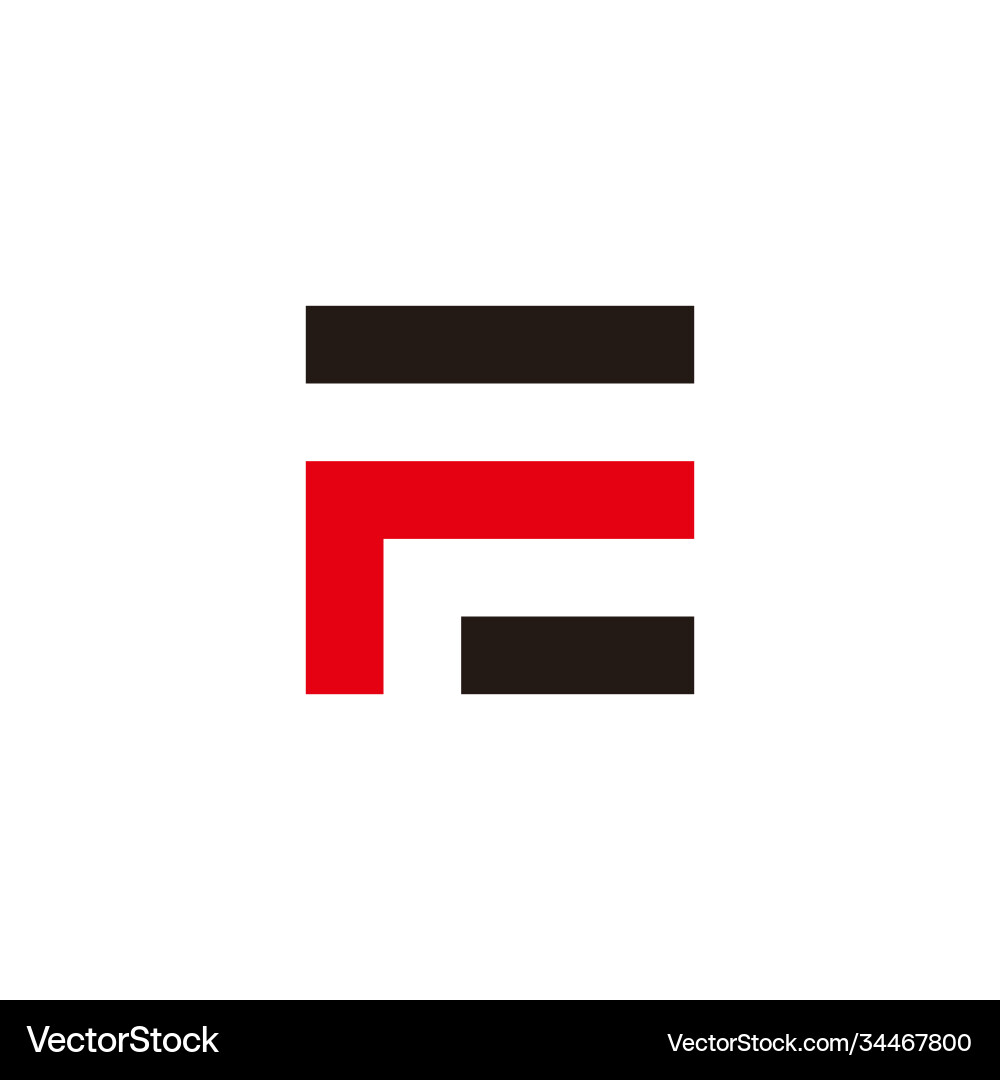 EF Initial Logo - Square & Line Royalty Free Vector