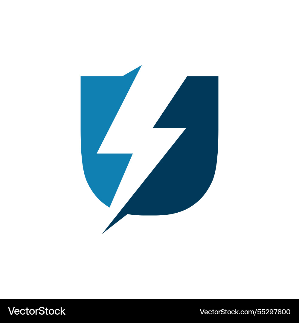 Electric shield logo Royalty Free Vector Image