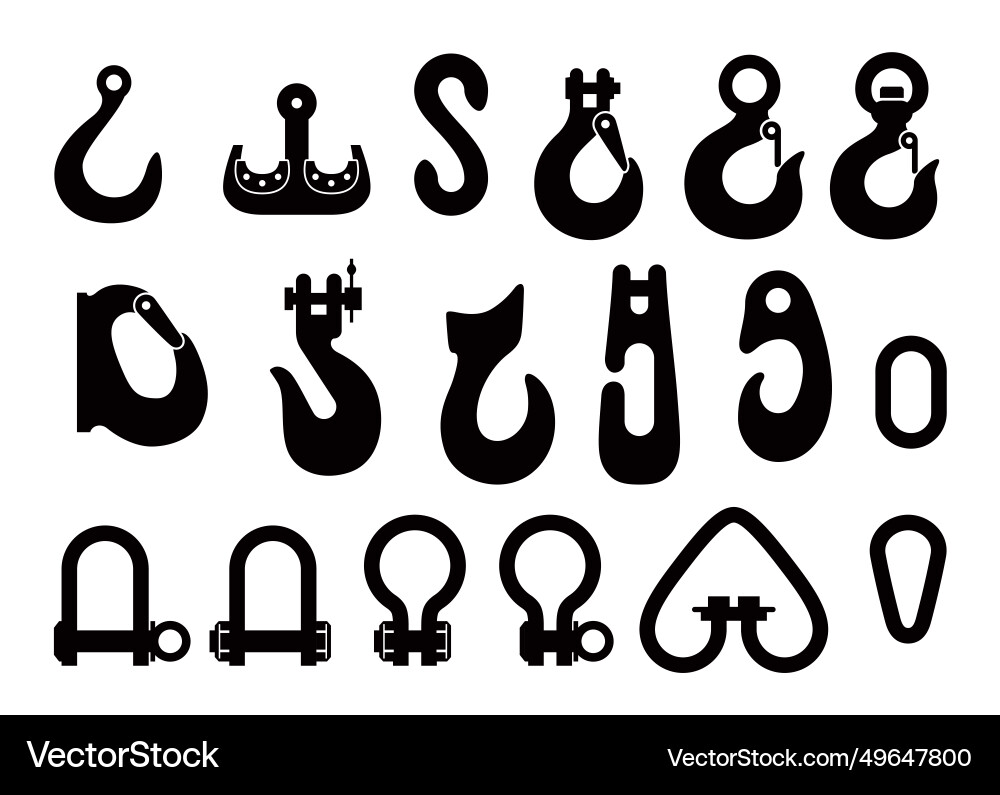 Industrial hook for crane heavy engineering black Vector Image
