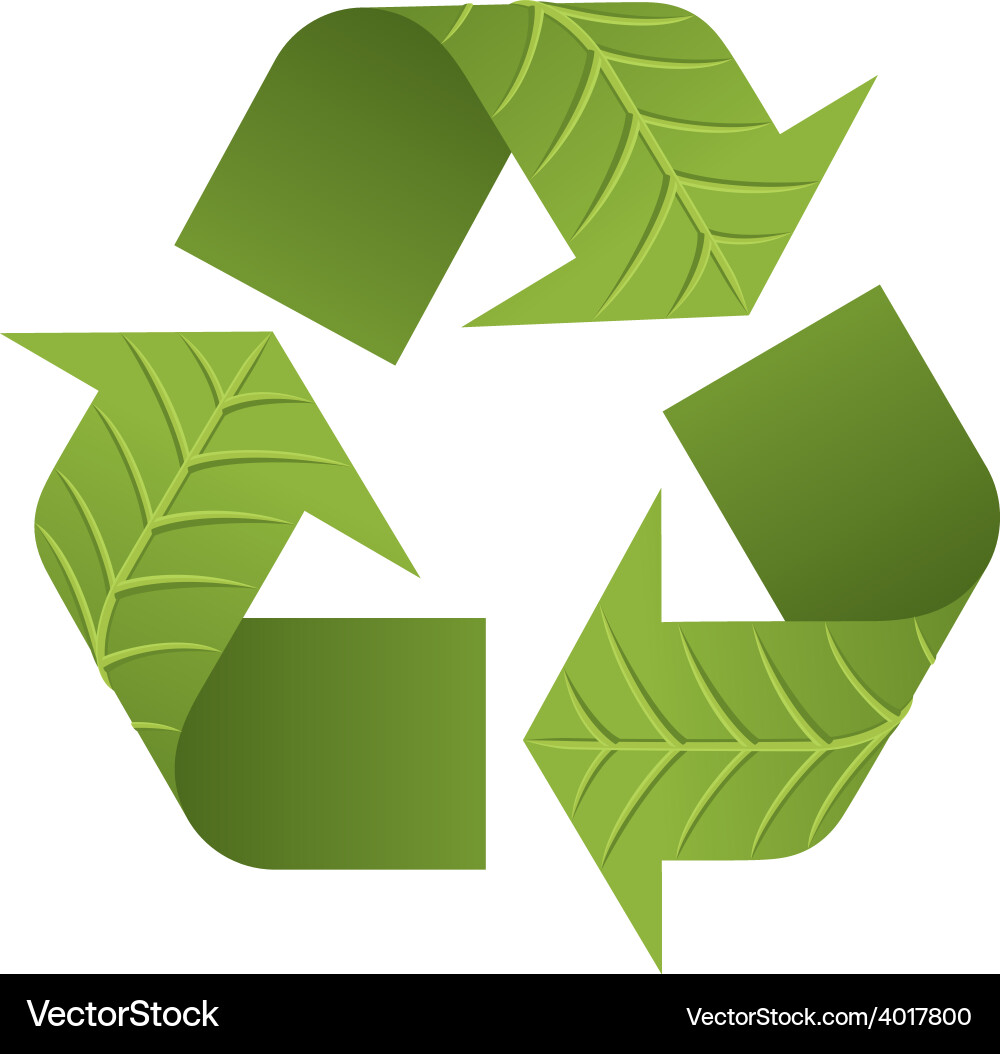 Leaf recycle logo Royalty Free Vector Image - VectorStock