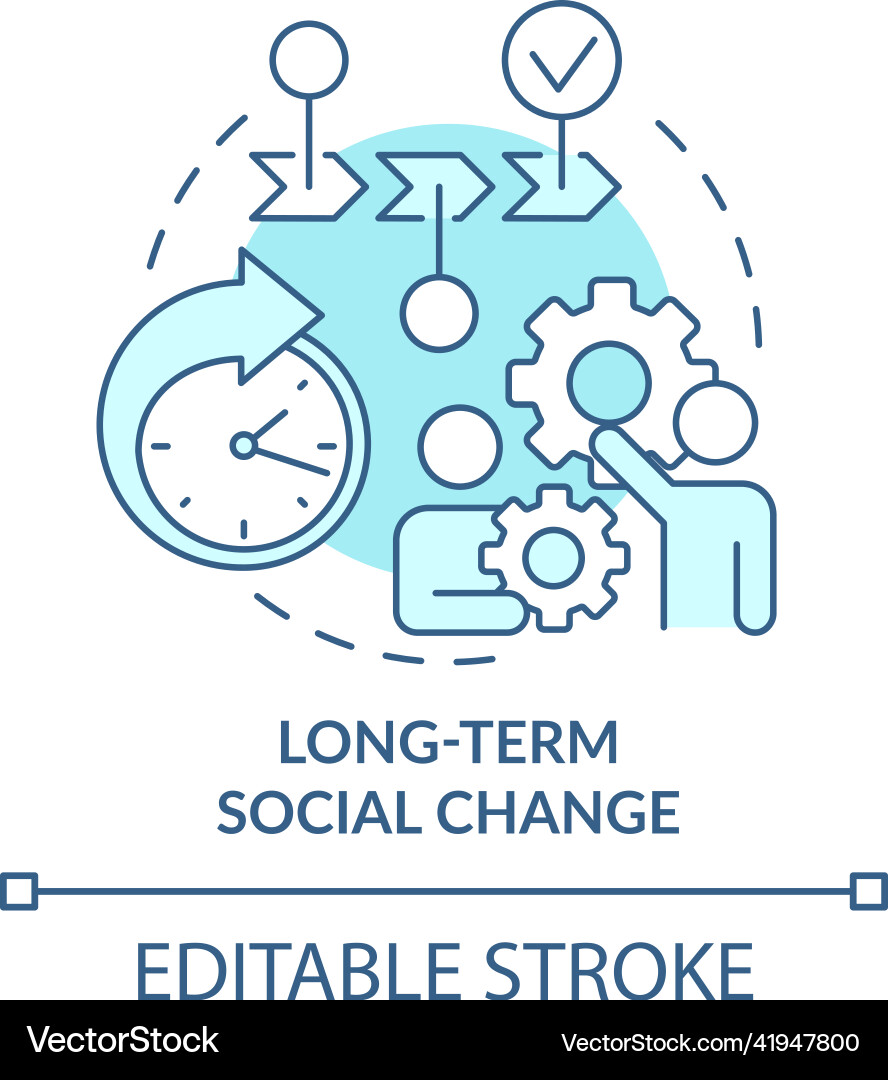 Long term social change turquoise concept icon Vector Image