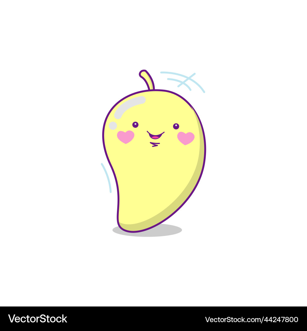 Mango character cute cartoon kawaii Royalty Free Vector