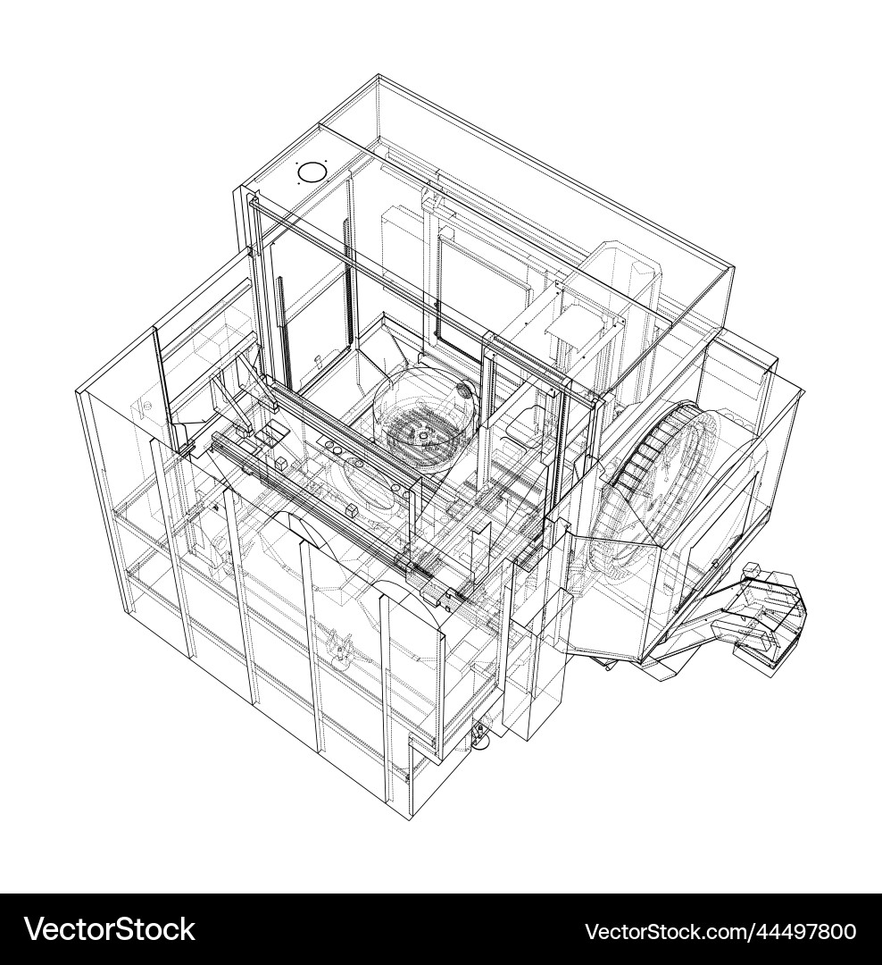 Metalworking cnc milling machine Royalty Free Vector Image