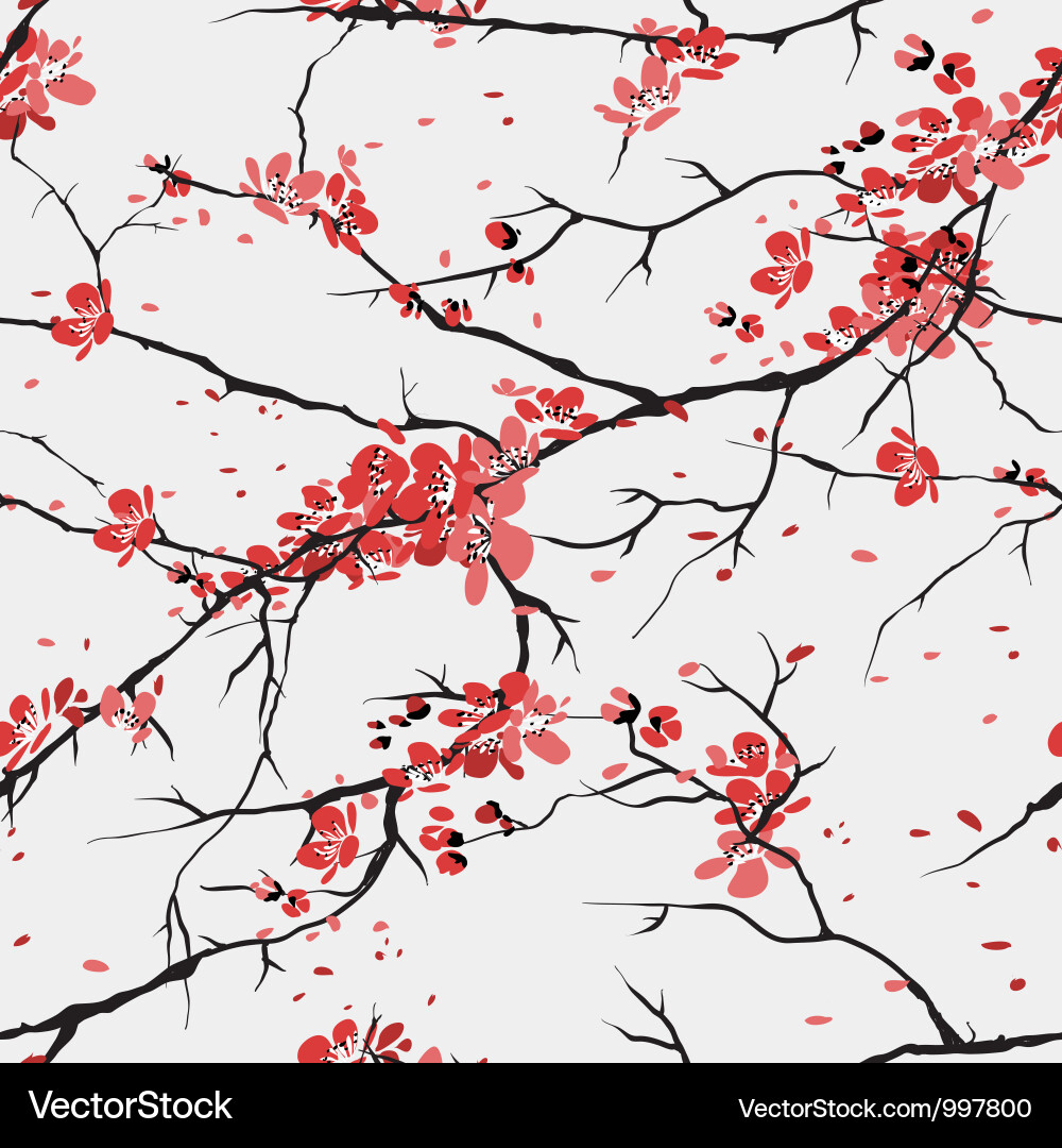 Sakura seamless pattern Royalty Free Vector Image