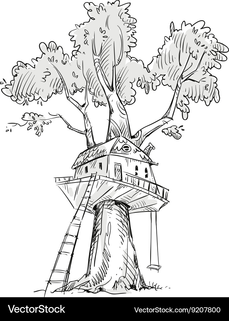 Treehouse Royalty Free Vector Image - VectorStock