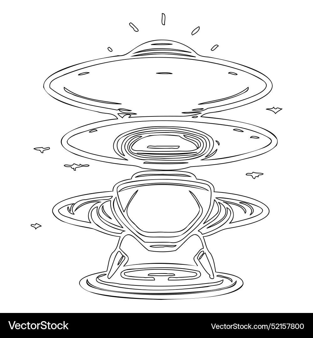 Ufo outline sketch Royalty Free Vector Image - VectorStock