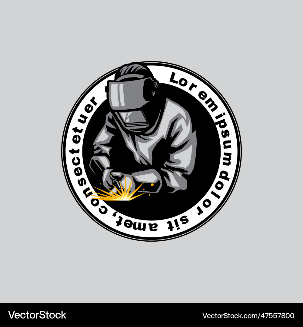 Welding design for badge emblem logo Royalty Free Vector