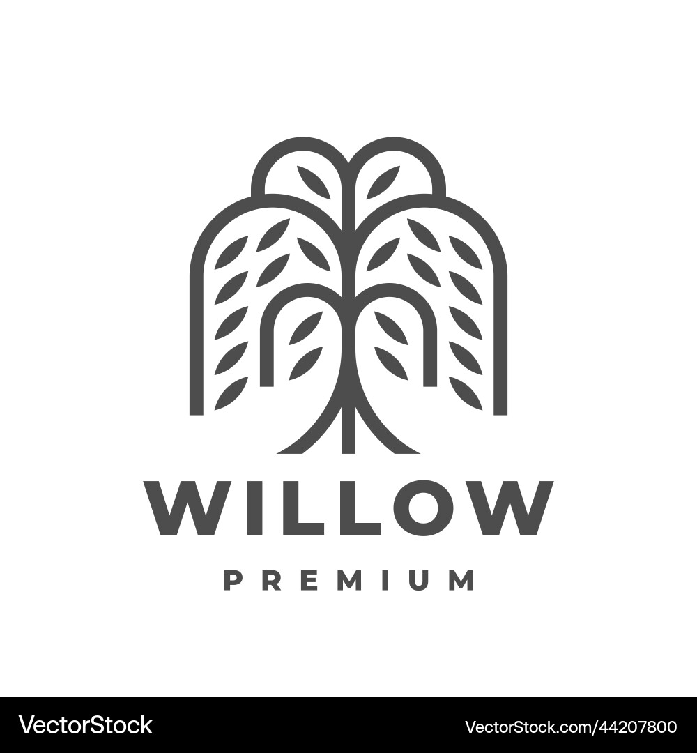 Willow tree logo design Royalty Free Vector Image