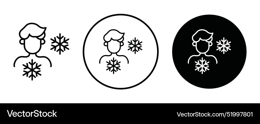 Cold human outline icon collection or set Vector Image