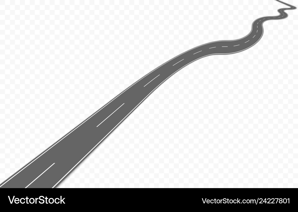 Curved road with markings Royalty Free Vector Image