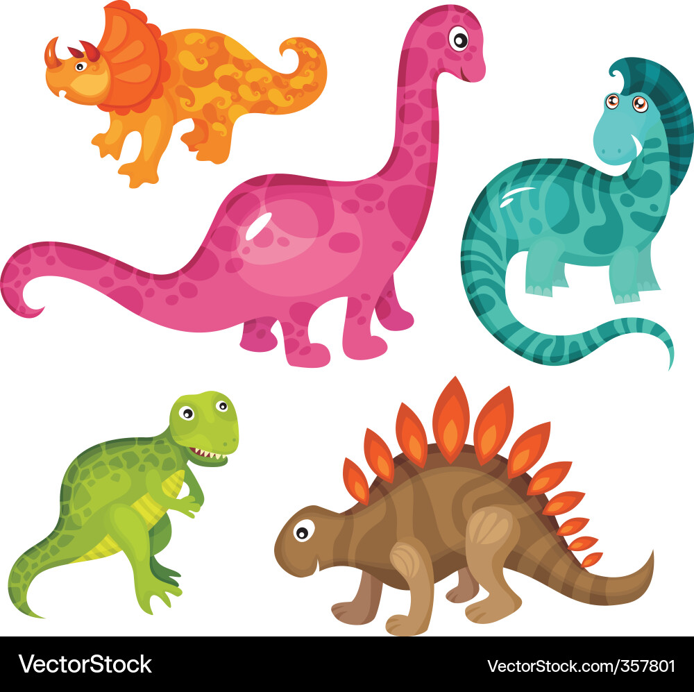 Dinosaur set Royalty Free Vector Image - VectorStock