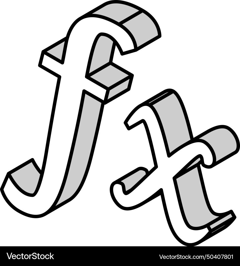 Formula math science education isometric icon Vector Image