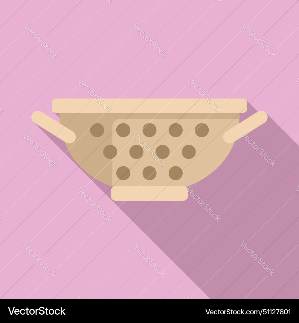 Handle colander element icon flat sifting Vector Image