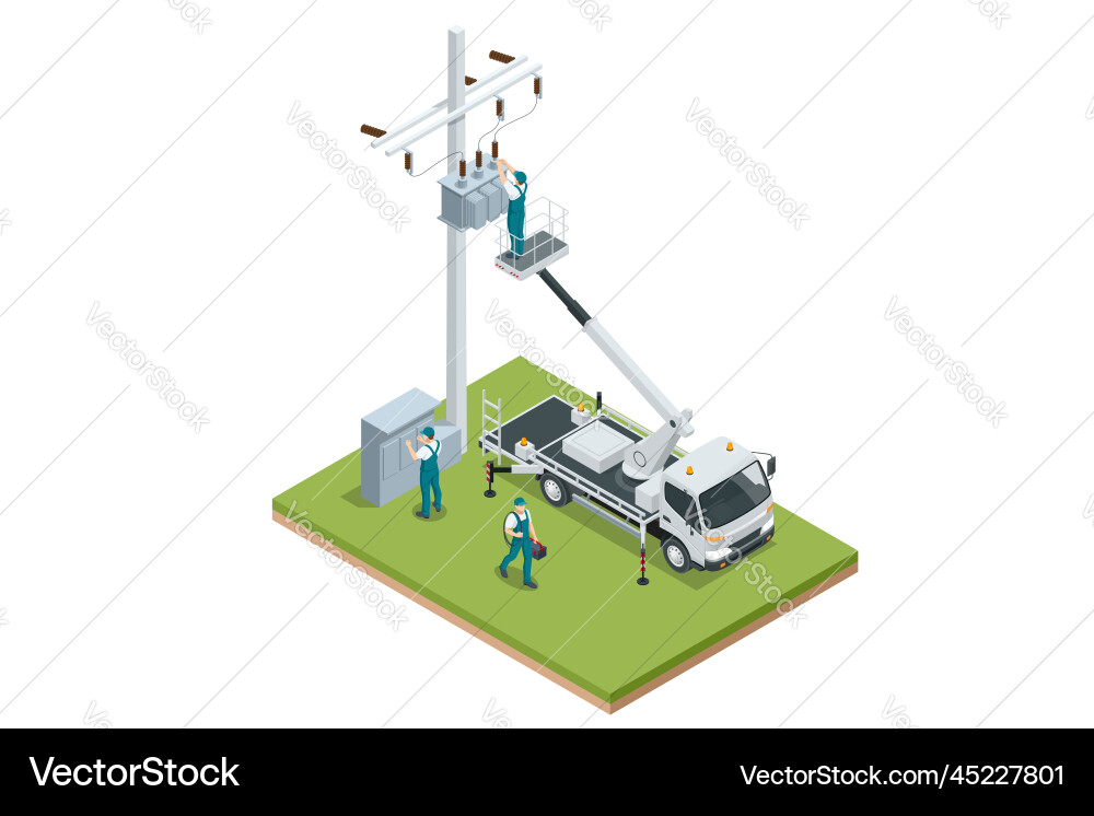 Isometric Power Grid Factory Royalty Free Vector Image