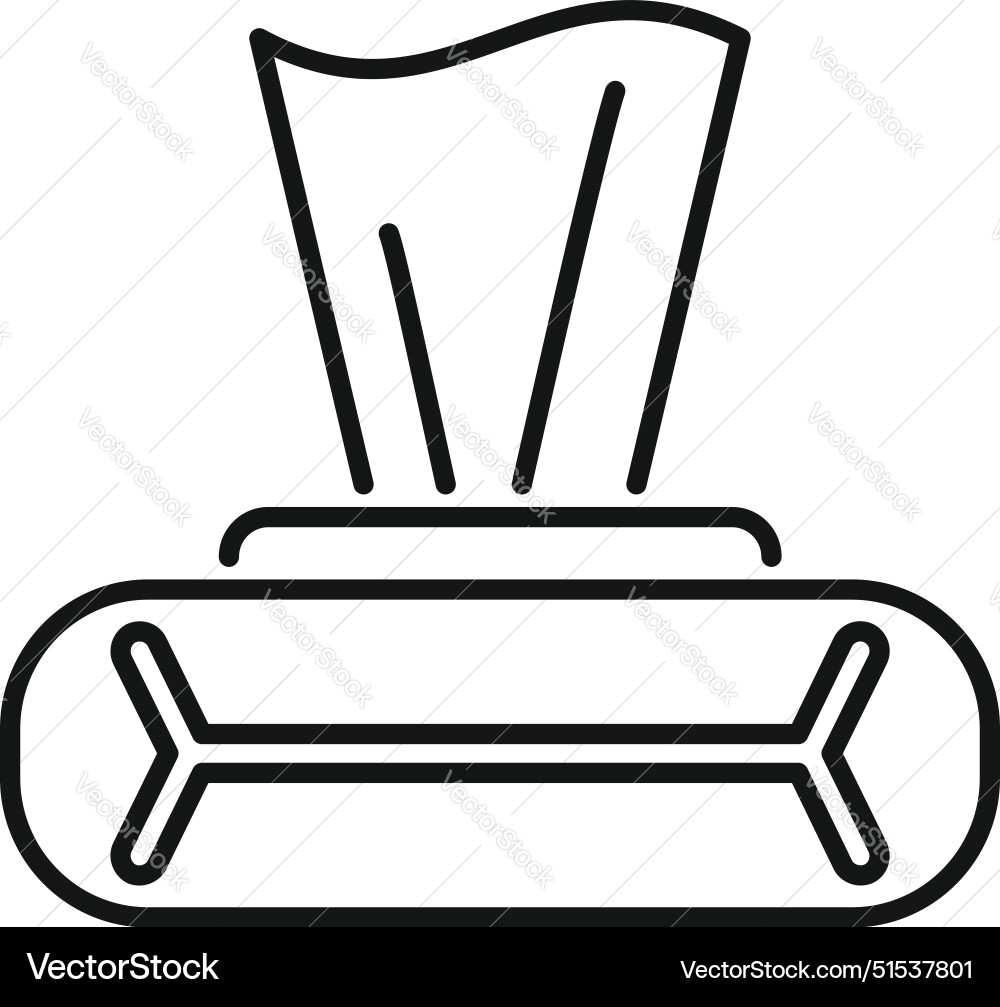 Line art of a modern tissue holder Royalty Free Vector Image