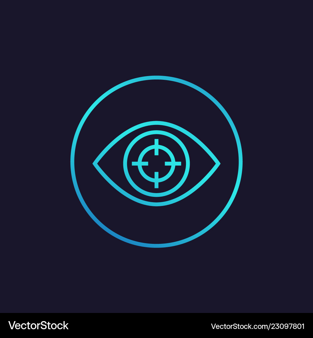 Machine vision visual recognition icon Royalty Free Vector