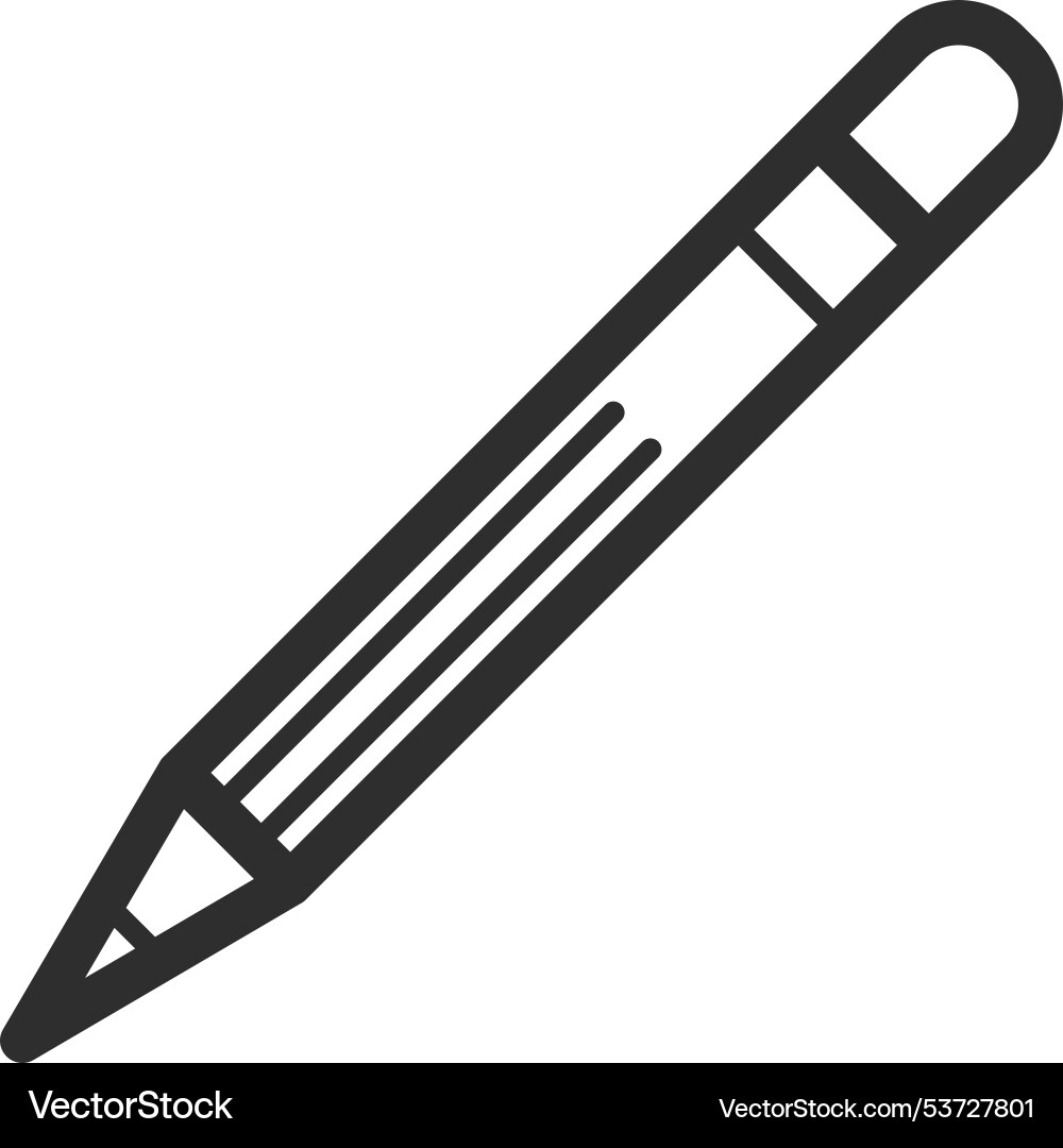 Pencil line icon drawing and writing tool symbol Vector Image