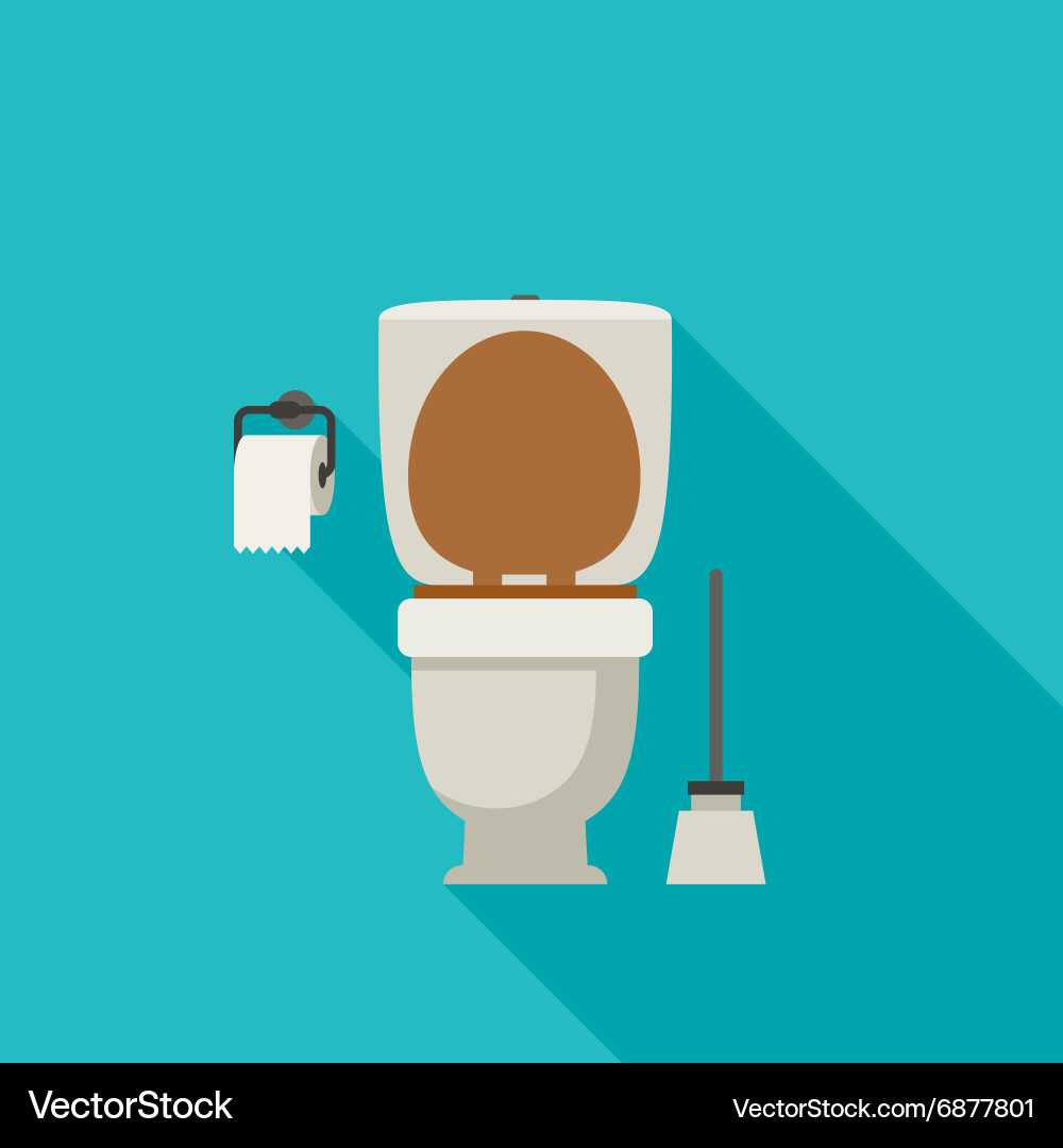 Toilet flat Royalty Free Vector Image - VectorStock