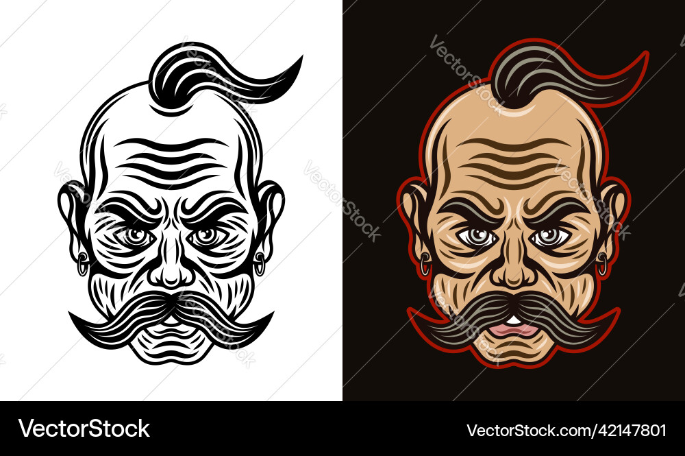 Ukrainian cossack with mustache Royalty Free Vector Image