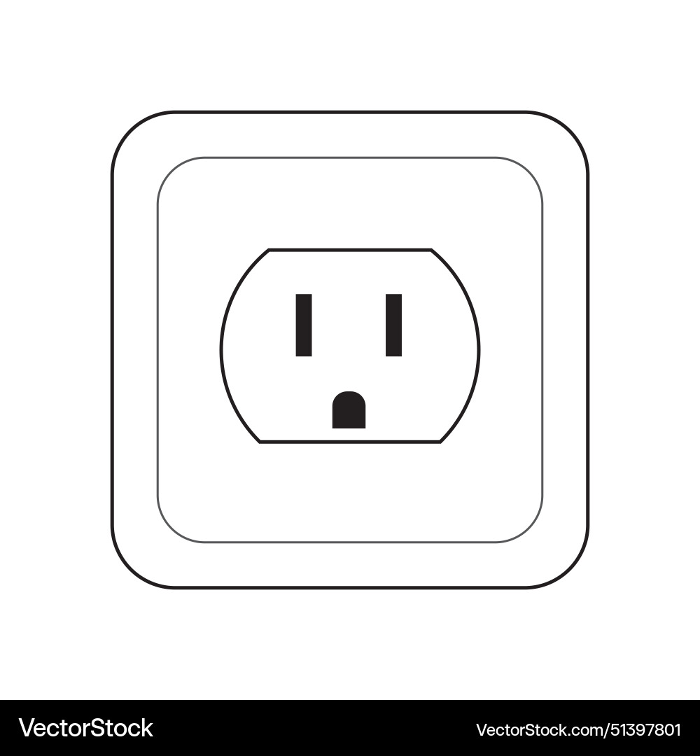 Usa ac power sockets icon type b Royalty Free Vector Image