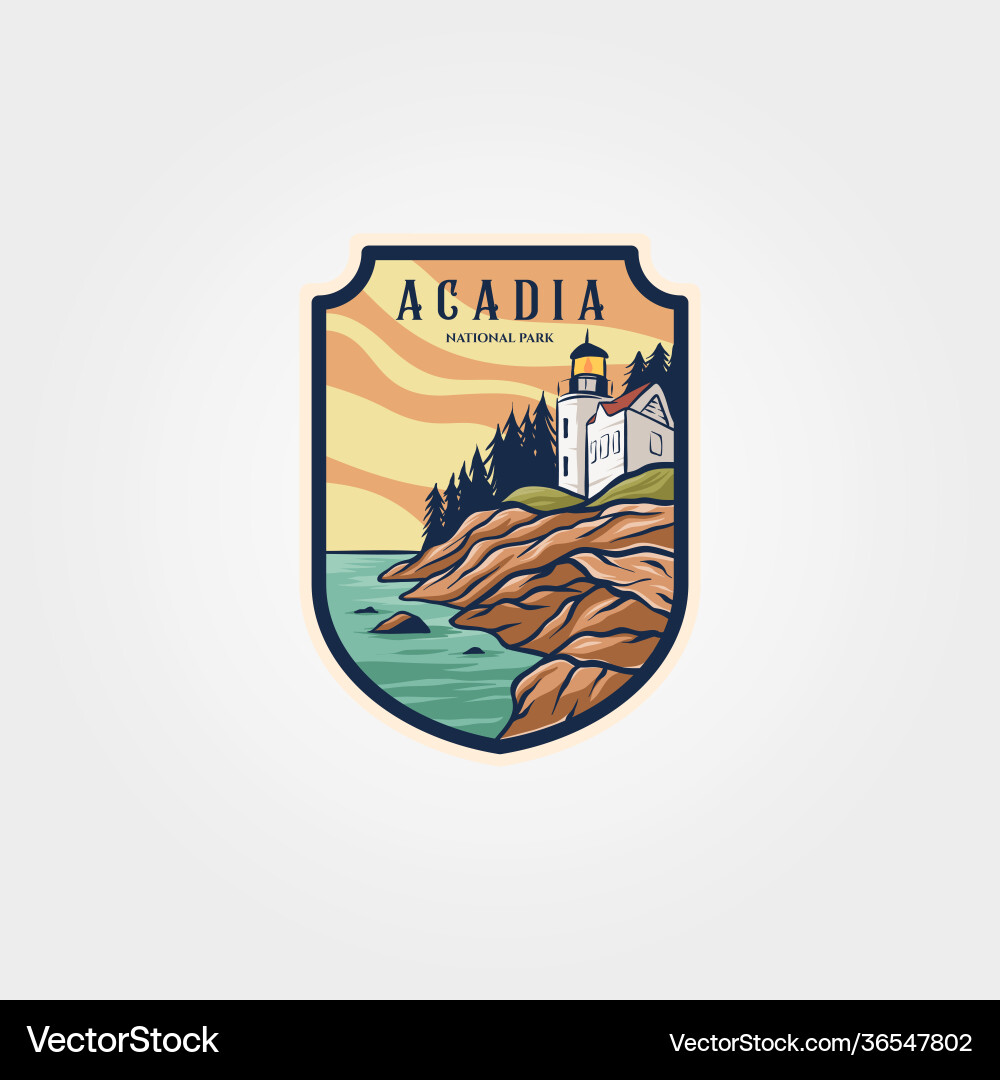 Acadia National Park Patch Royalty Free Vector Image