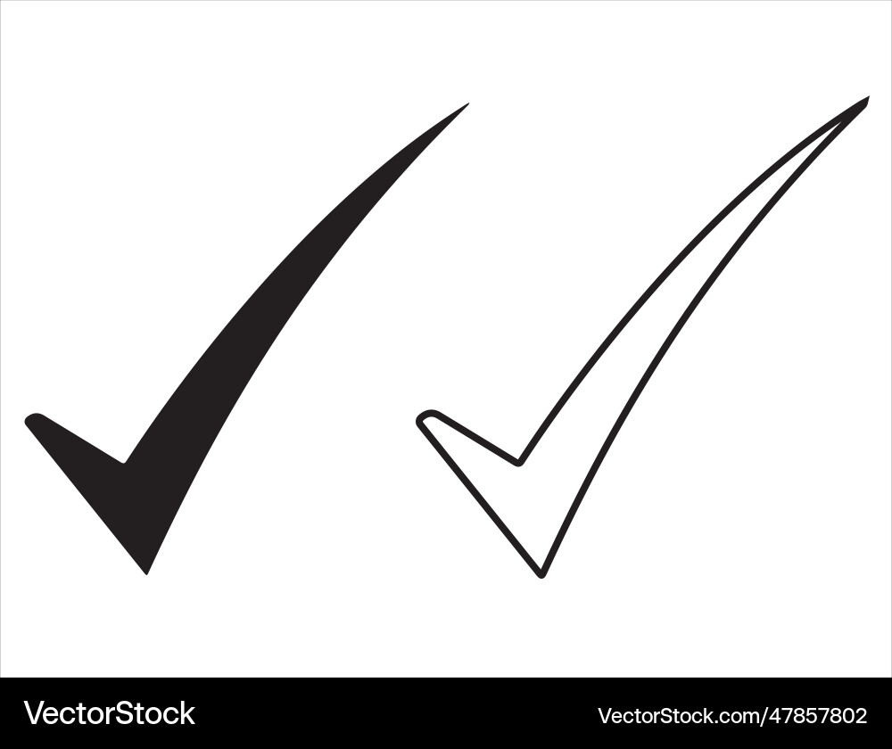 Check mark icons silhouette 2 Royalty Free Vector Image