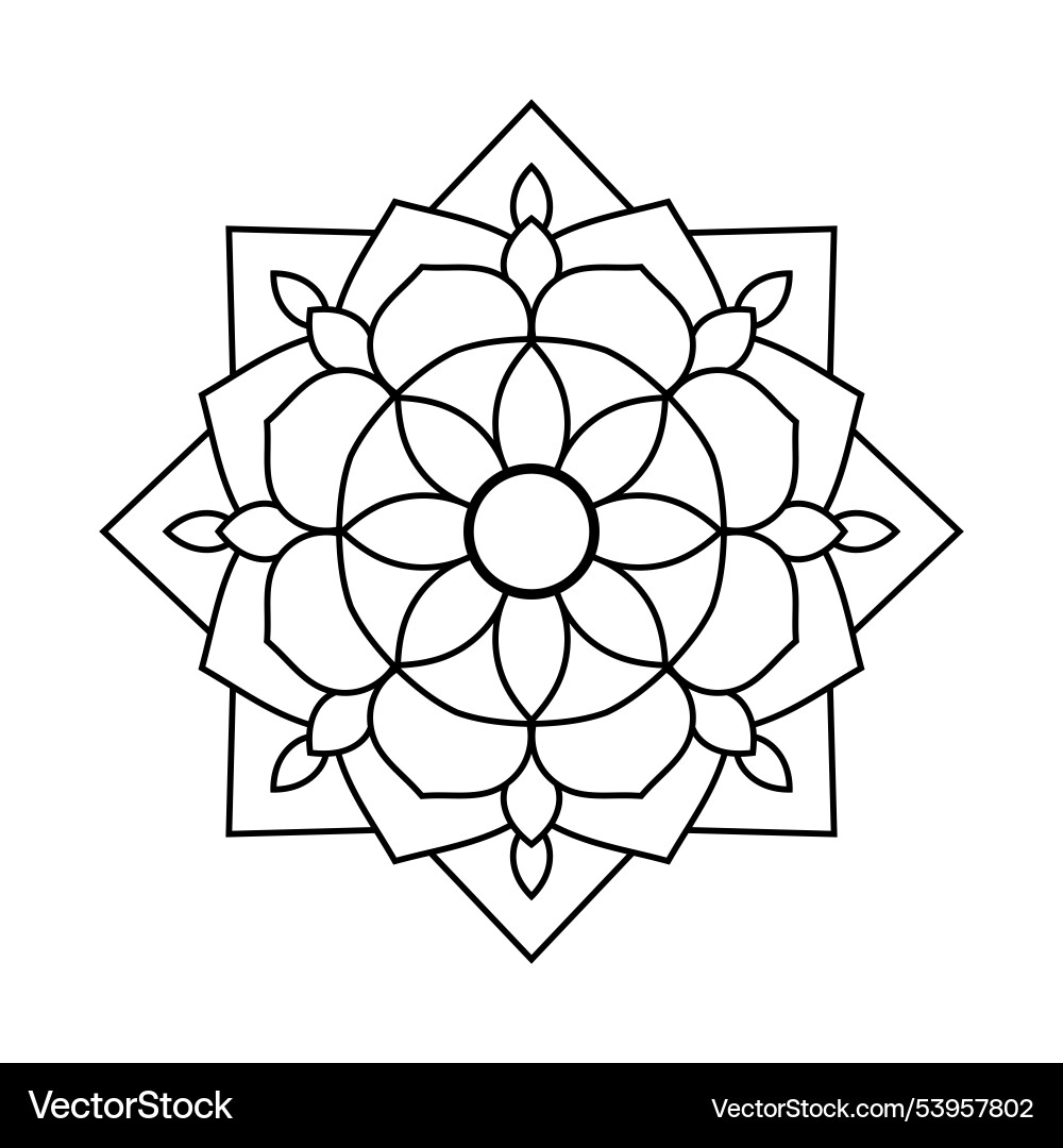 Complex mandala with geometric shapes Royalty Free Vector