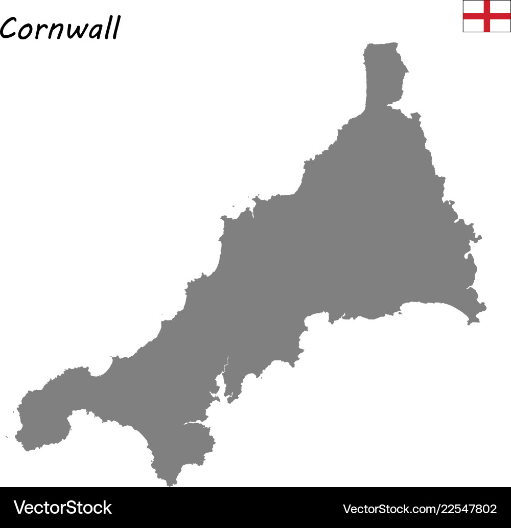 Cornwall County Karte anzeigen Lizenzfreies Vektorbild