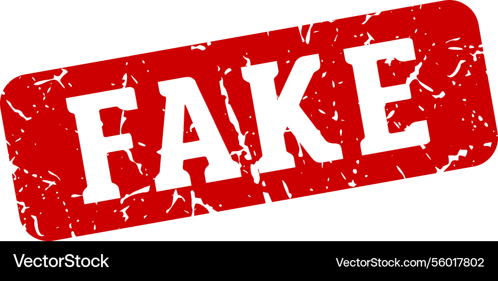 Fake rectangular sign fake stamp Royalty Free Vector Image