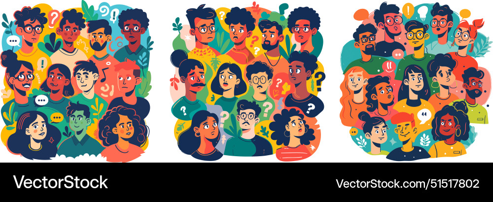 Group communication online cartoon concepts Vector Image